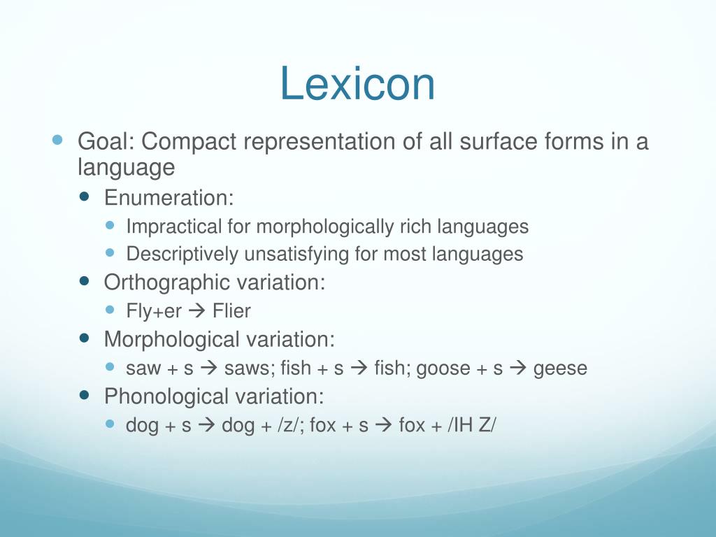 PPT - Morphology, Phonology & FSTs PowerPoint Presentation, free ...