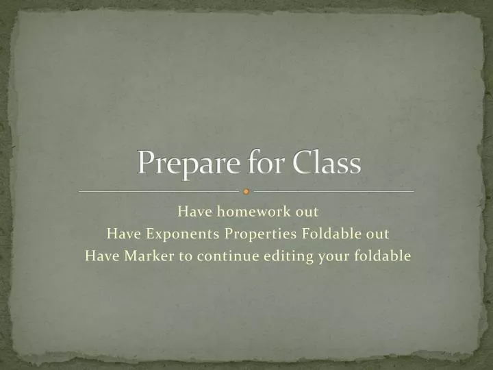 PPT - Prepare for Class PowerPoint Presentation, free download - ID:1889678