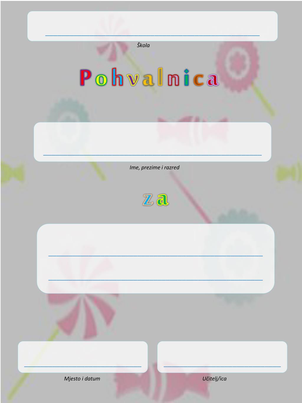 PPT - Pohvalnice Priredila: Mr . sc . Snježana Majdandžić - Gladić ...