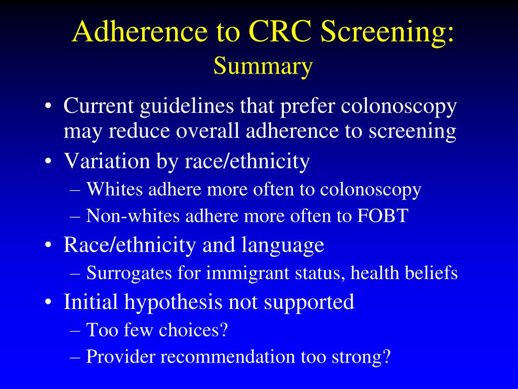 PPT - Colorectal Cancer Screening: Costs, Compliance and Couric ...