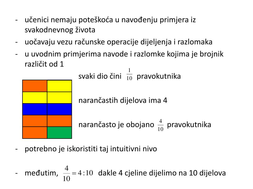 PPT - Razlomci u nastavi matematike u osnovnoj školi PowerPoint ...