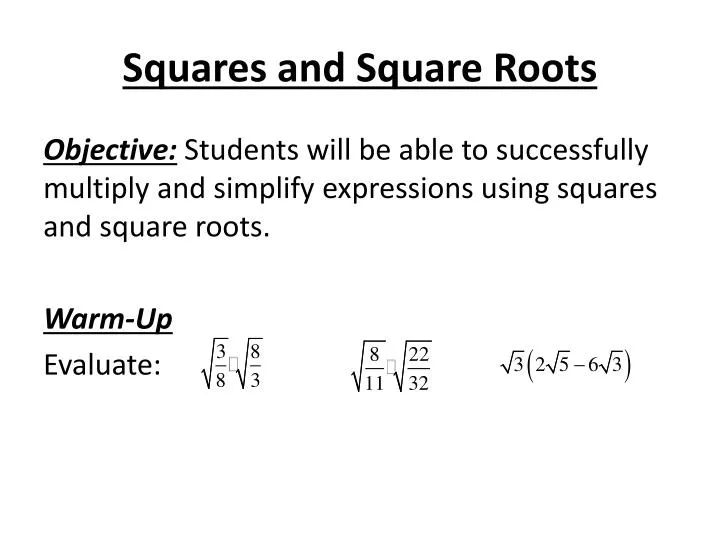 PPT - Squares and Square Roots PowerPoint Presentation, free download ...