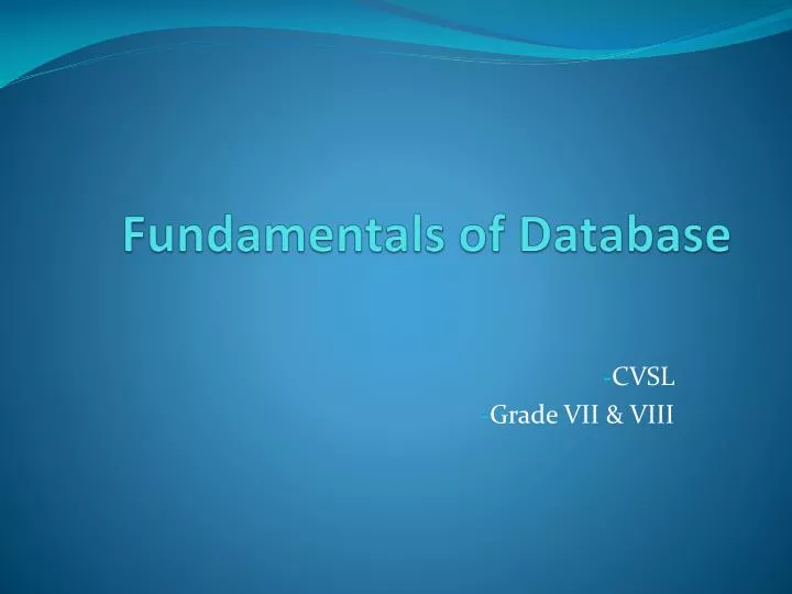 PPT - Fundamentals of Database PowerPoint Presentation, free download ...