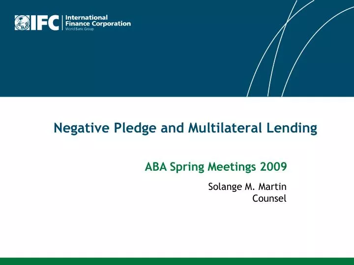 PPT - Negative Pledge and Multilateral Lending PowerPoint Presentation ...
