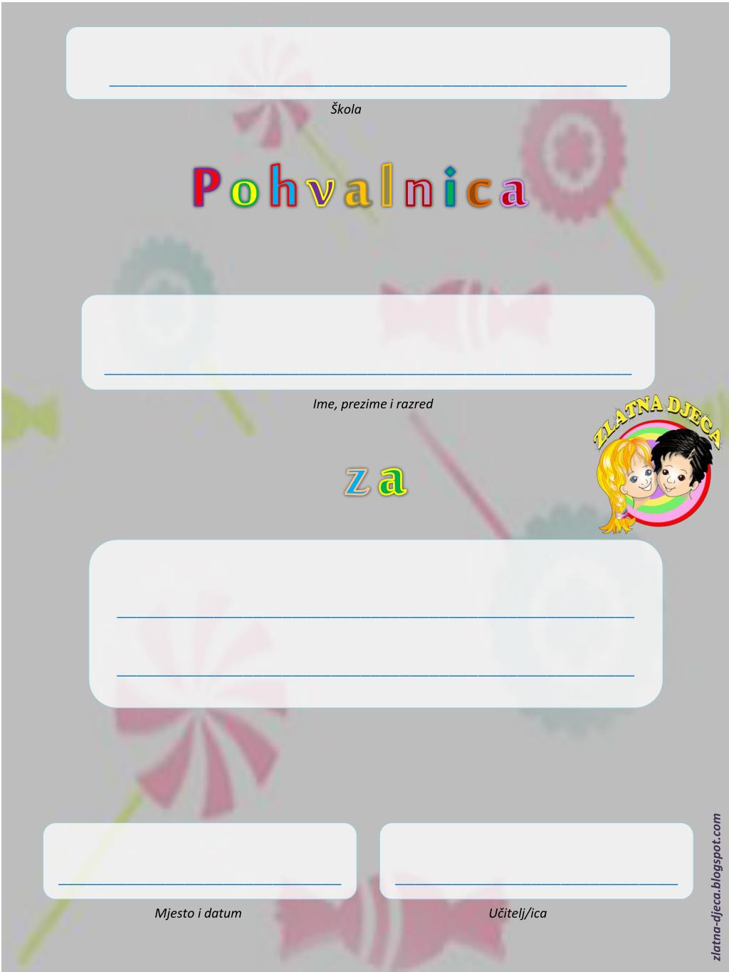 PPT - Pohvalnice Priredila: Mr . sc . Snježana Majdandžić - Gladić ...