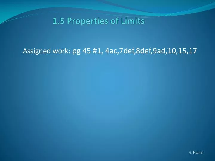 PPT - 1.5 Properties of Limits PowerPoint Presentation, free download ...