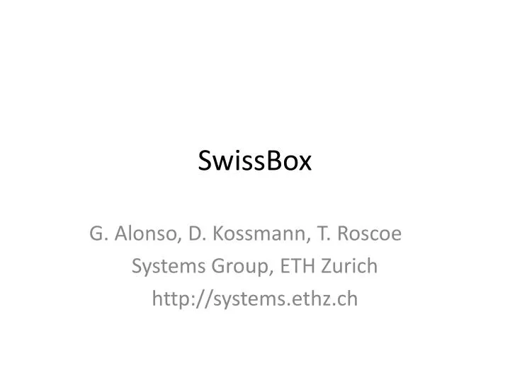 PPT - SwissBox PowerPoint Presentation, free download - ID:1892540