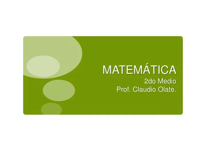 PPT - MATEMÁTICA PowerPoint Presentation, free download - ID:1892541