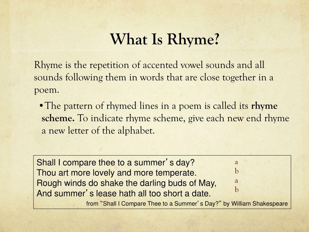 End Rhyme Poem