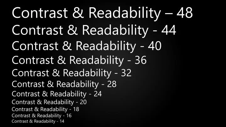 PPT - Contrast & Readability – 48 Contrast & Readability - 44 Contrast ...