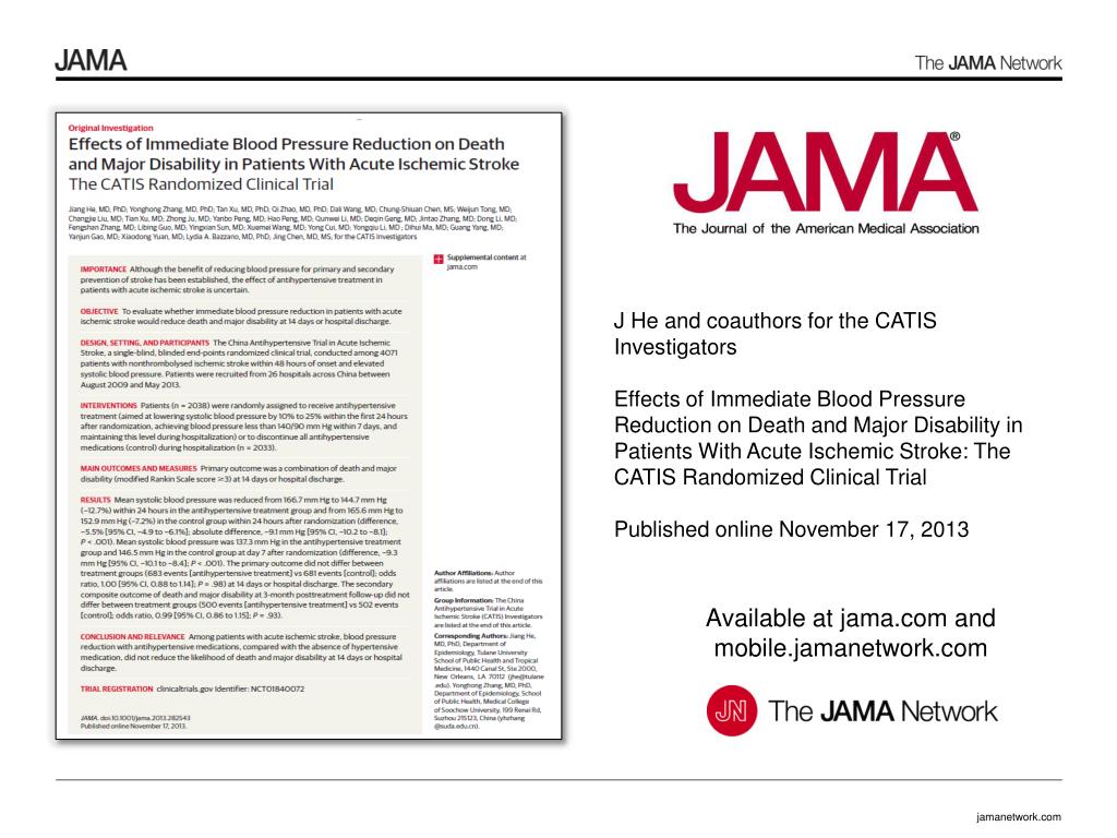 PPT - Blood Pressure Reduction Among Acute Stroke Patients A Randomized ...