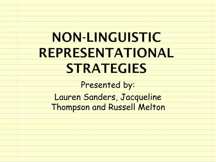 PPT - Non-linguistic representational strategies PowerPoint ...