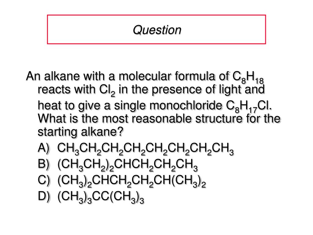 PPT - Free Radical Reactions Halogenation of Alkanes PowerPoint ...
