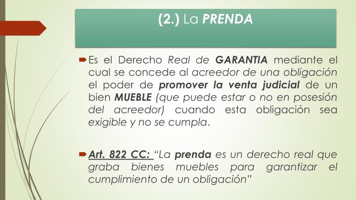 PPT - -- Derechos Reales de GARANTIA PowerPoint Presentation - ID:1893918