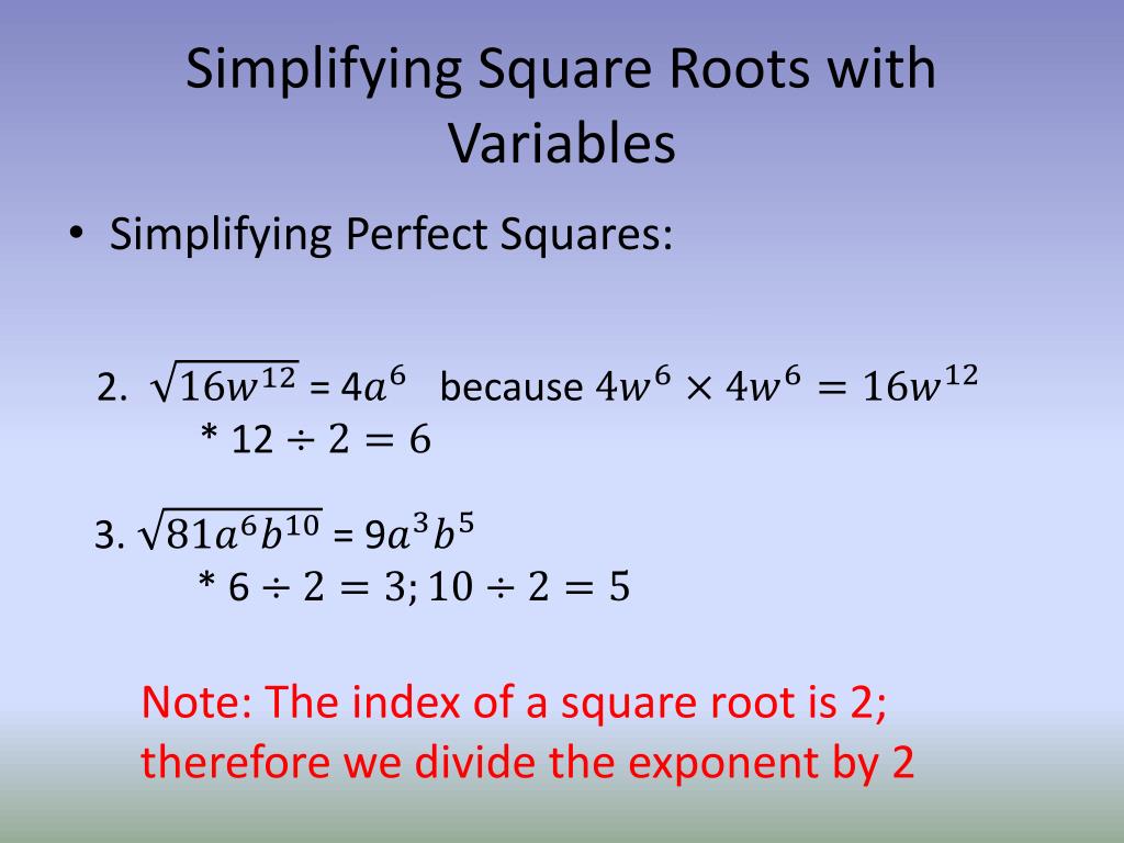 PPT Simplifying Radicals PowerPoint Presentation Free Download ID