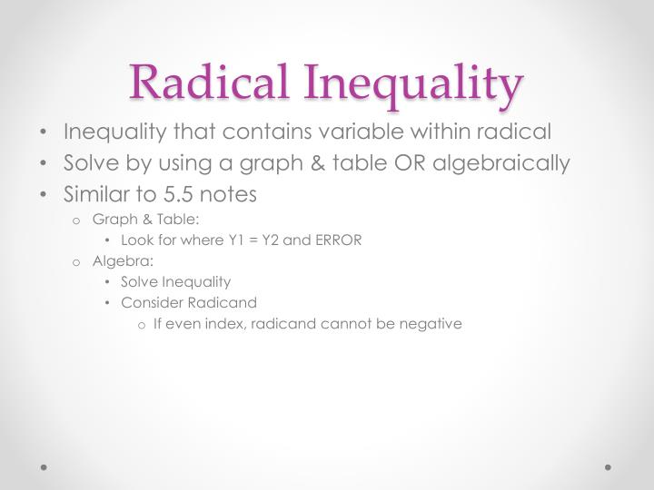 PPT - Solving Radical Equations and Inequalities PowerPoint ...