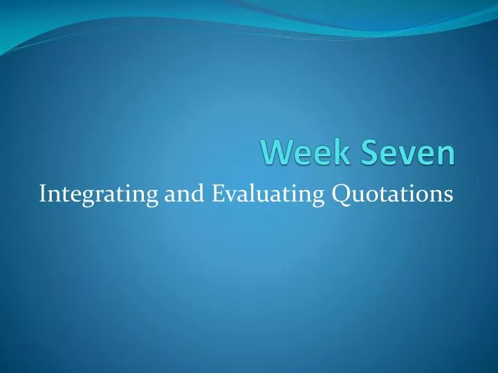PPT - Week Seven PowerPoint Presentation, free download - ID:1894733