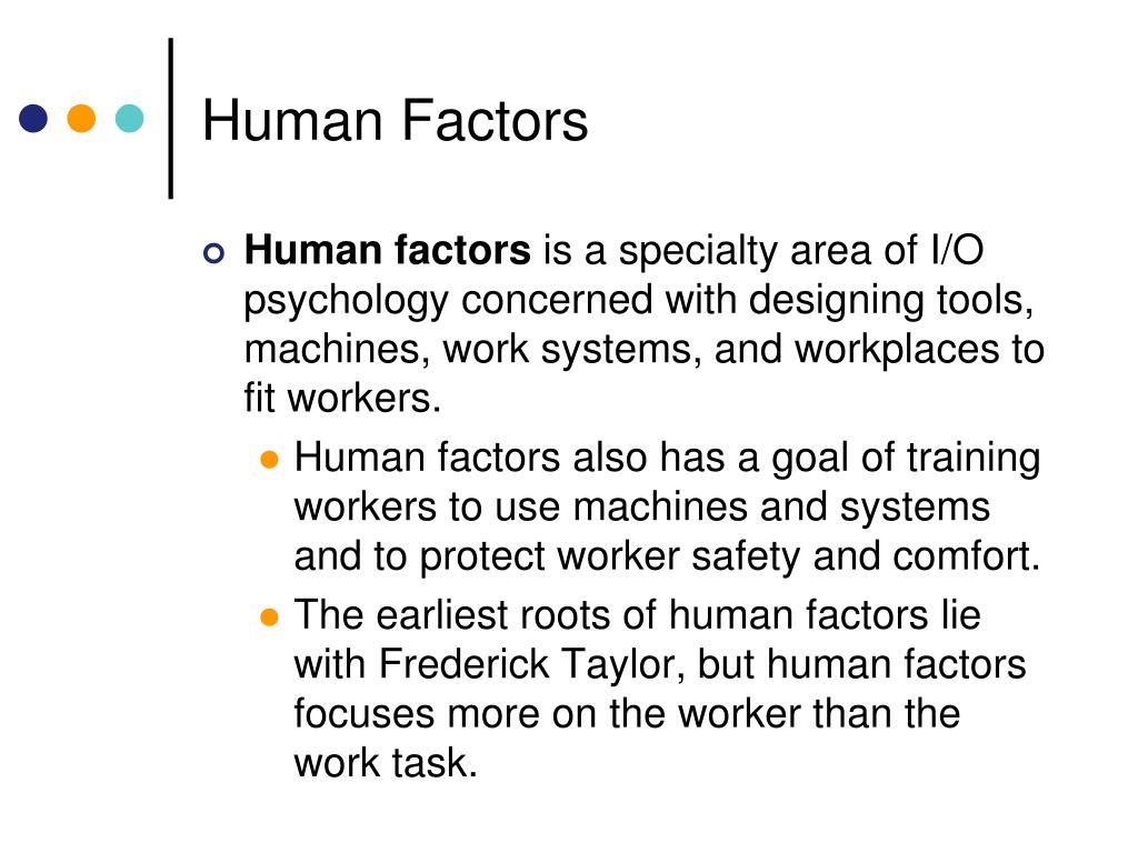 PPT - Human Factors and Occupational Health Psychology PowerPoint ...
