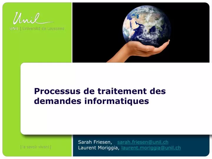 PPT - Processus de traitement des demandes informatiques PowerPoint ...