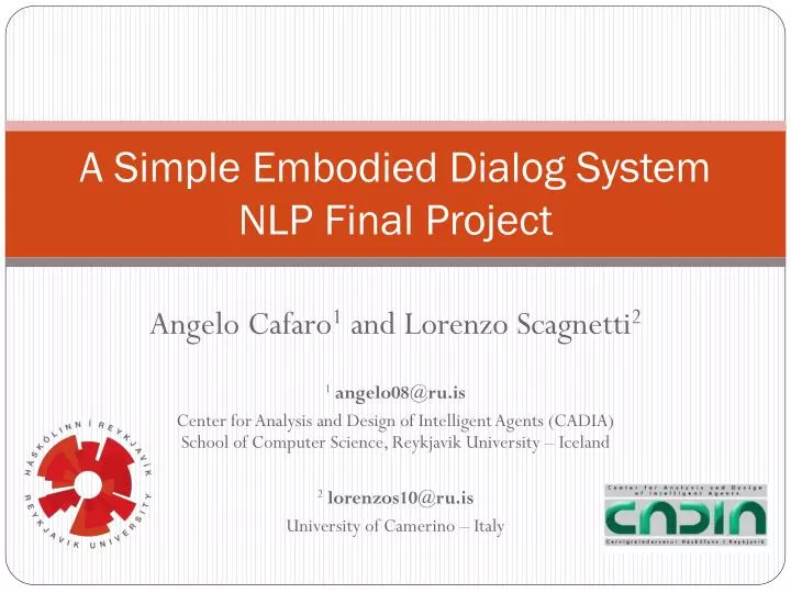 PPT - A Simple Embodied Dialog System NLP Final Project PowerPoint Presentation - ID:1895172