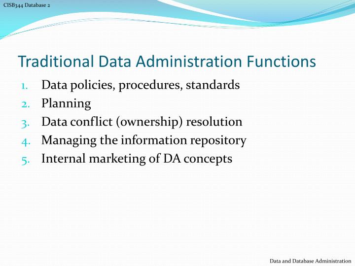 Ppt Data Administration And Database Administration Powerpoint