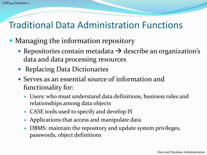 Ppt Data Administration And Database Administration Powerpoint