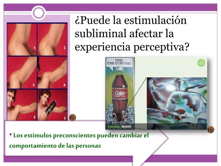 PPT - Influjo de la estimulación subliminal en la experiencia ...
