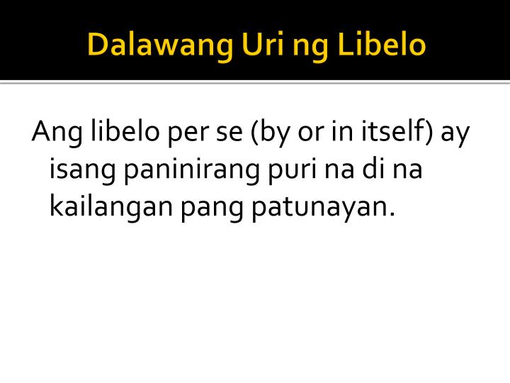 PPT - Libelo (libel) PowerPoint Presentation - ID:1895689
