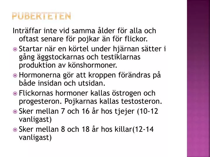 PPT - Puberteten PowerPoint Presentation, free download - ID:1896568