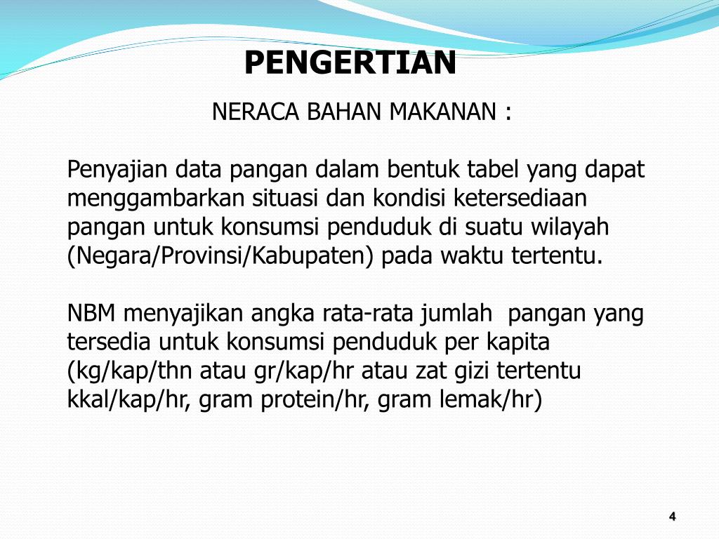 PPT - PENYUSUNAN NERACA BAHAN MAKANAN ( NBM) DAN POLA PANGAN HARAPAN ...