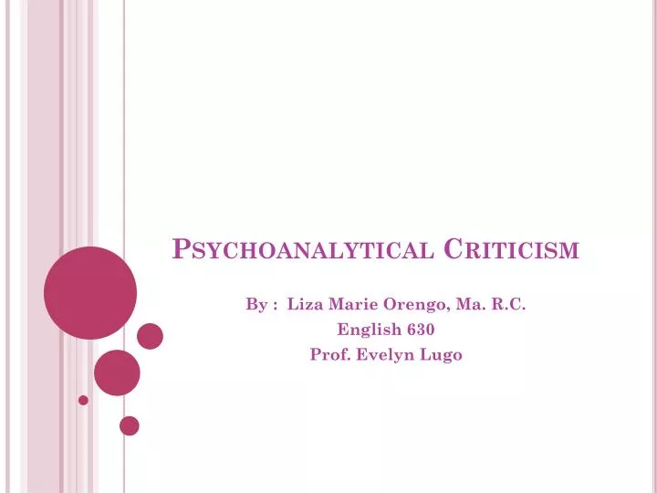PPT - Psychoanalytical Criticism PowerPoint Presentation, free download - ID:1898657