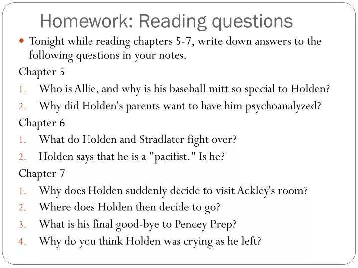 PPT - Homework: Reading questions PowerPoint Presentation, free ...