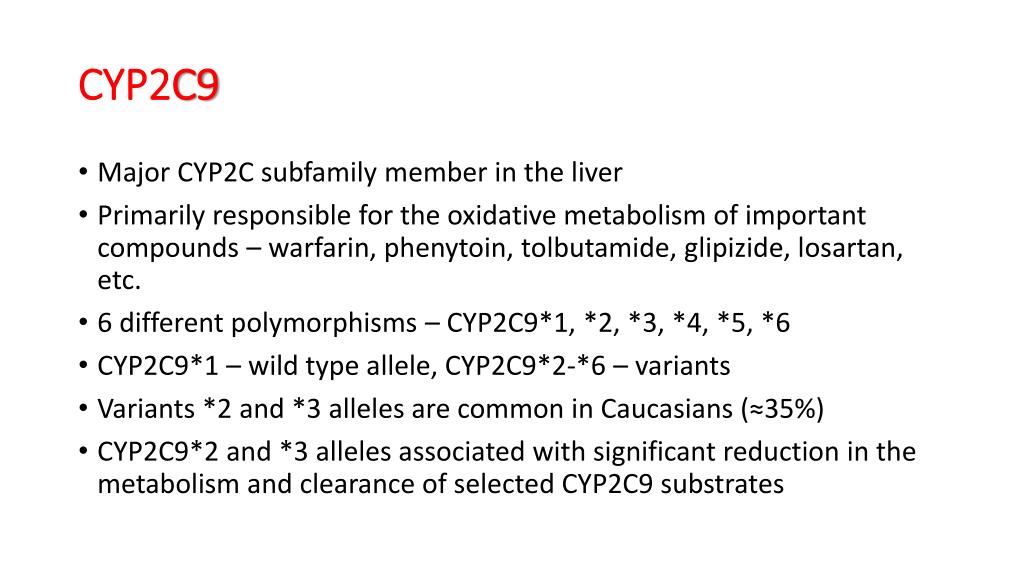 PPT - Genetic Polymorphism in Drug Metabolism – CYP450 Isoenzymes ...