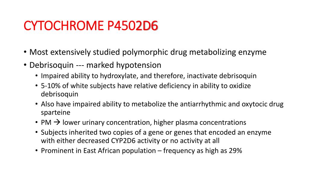 PPT - Genetic Polymorphism in Drug Metabolism – CYP450 Isoenzymes ...