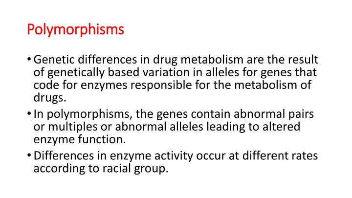 PPT - Genetic Polymorphism in Drug Metabolism – CYP450 Isoenzymes ...