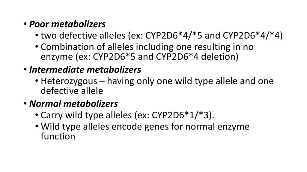 PPT - Genetic Polymorphism in Drug Metabolism – CYP450 Isoenzymes ...