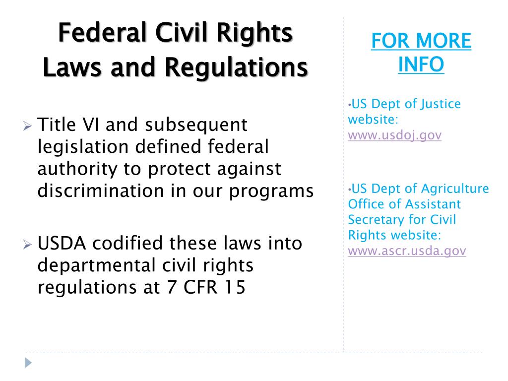 PPT - USDA Civil Rights Compliance in the Food Distribution Programs ...