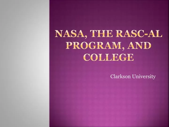 Ppt Nasa The Rasc Al Program And College Powerpoint Presentation Free Download Id 1900800