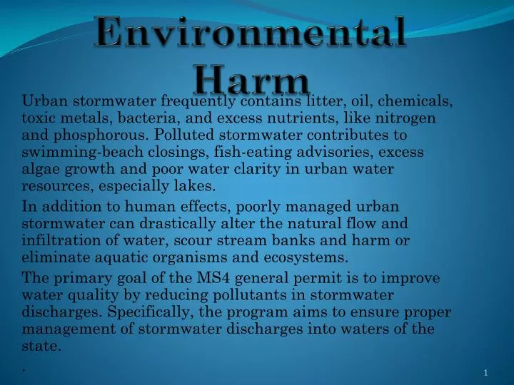 PPT - Environmental Harm PowerPoint Presentation, free download - ID:1901640