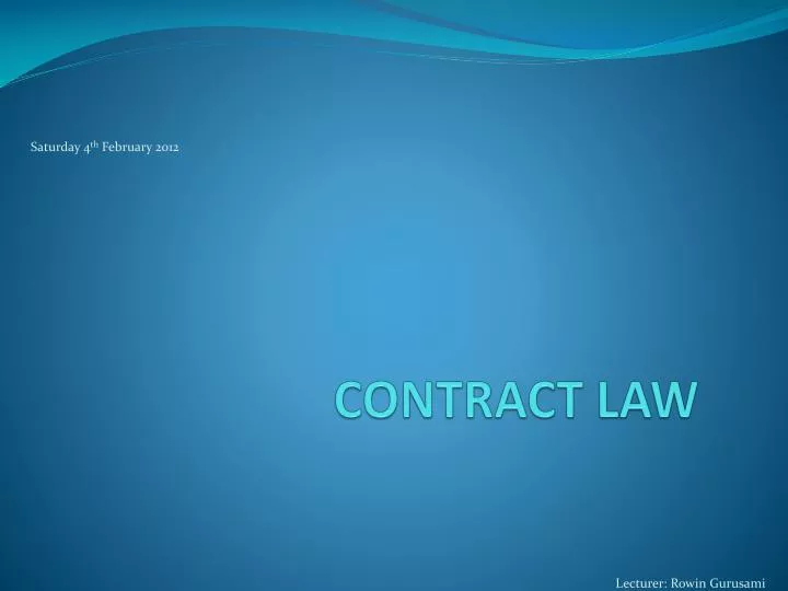 PPT - CONTRACT LAW PowerPoint Presentation, free download - ID:1901730
