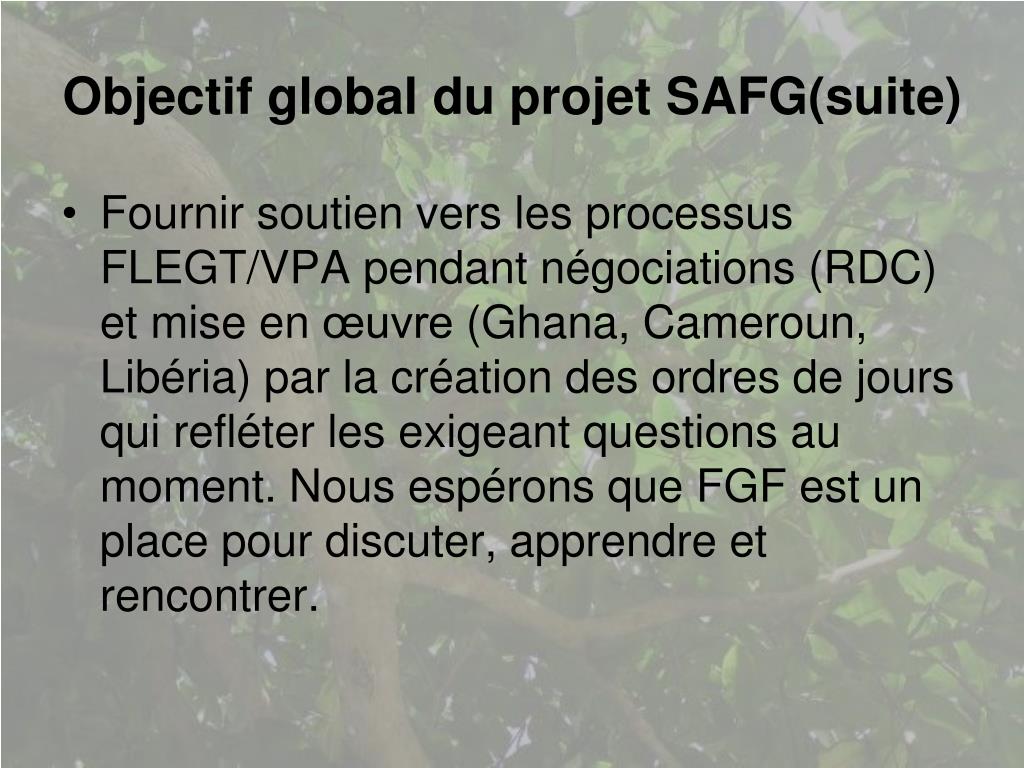 PPT - Plan de l’exposé Connaissance du projet Objectif global du projet ...