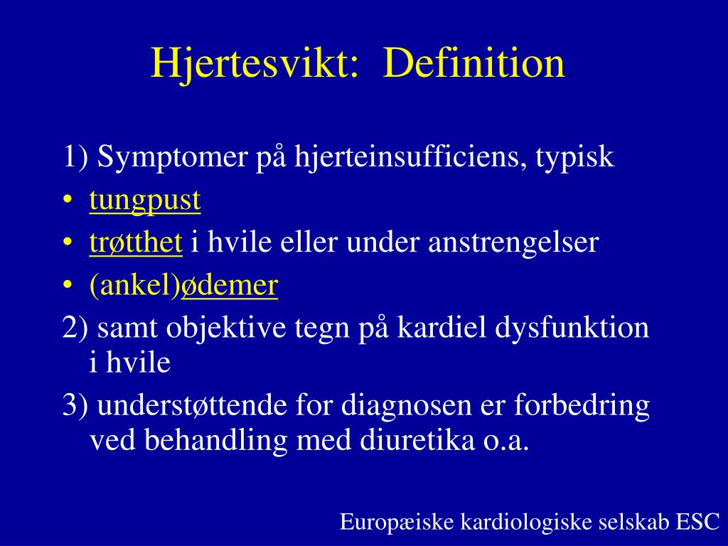 PPT - Akutt hjertesvikt: økende forekomst, men 30 år med samme ...