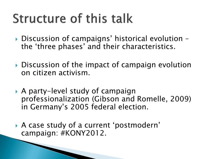 PPT - The evolution of political campaigns – the 3 phases PowerPoint ...
