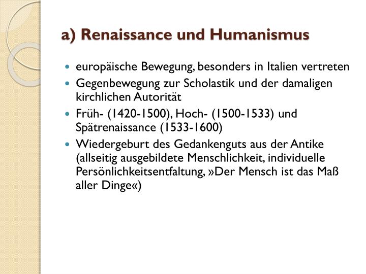 PPT - Renaissance und Reformation (XV-XVI Jhh .) PowerPoint ...