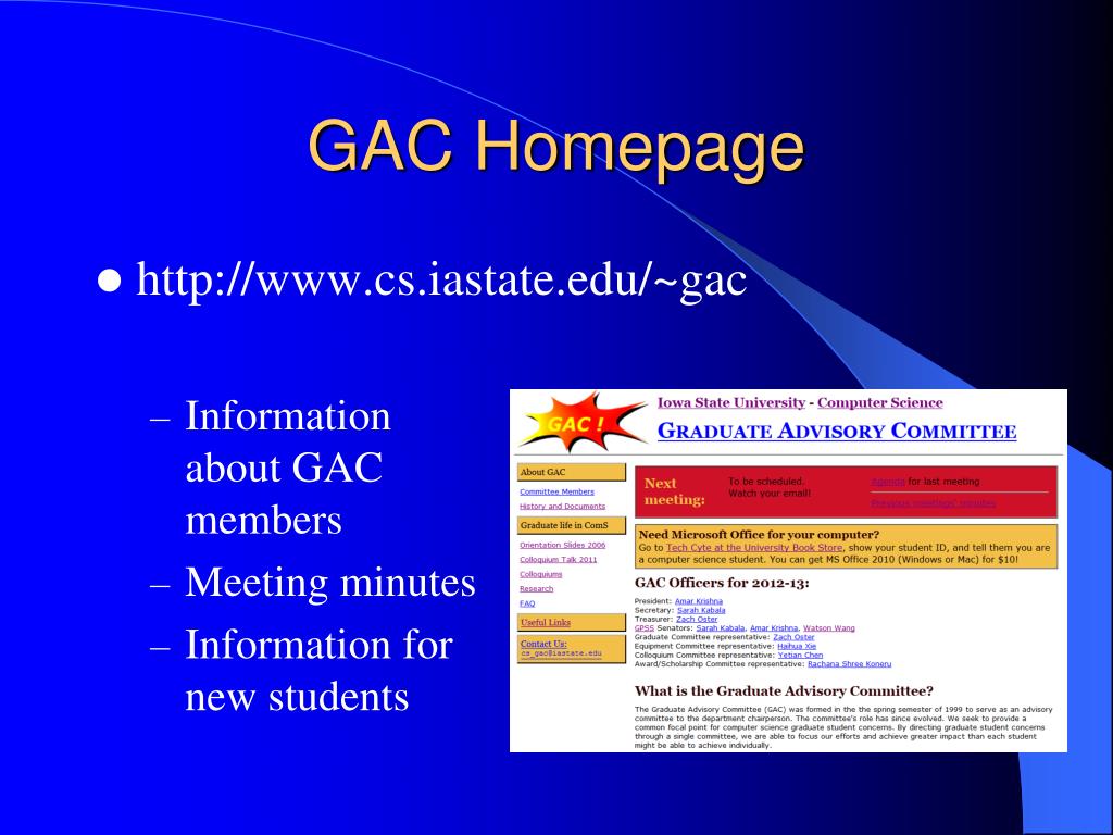 PPT - Graduate Advisory Committee PowerPoint Presentation, free ...