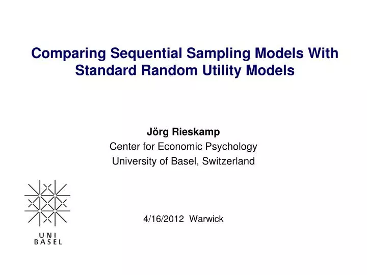 Ppt Comparing Sequential Sampling Models With Standard Random Utility Models Powerpoint