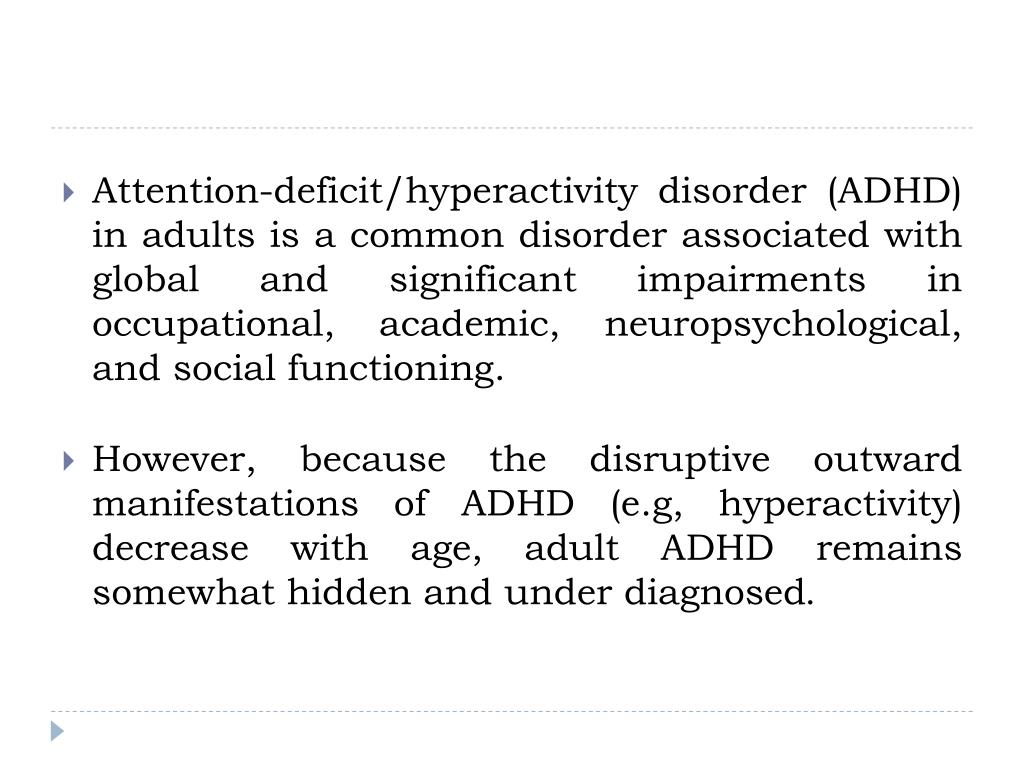 PPT - Adult Attention Deficit Hyperactivity Disorder Adult ADHD/ADD ...
