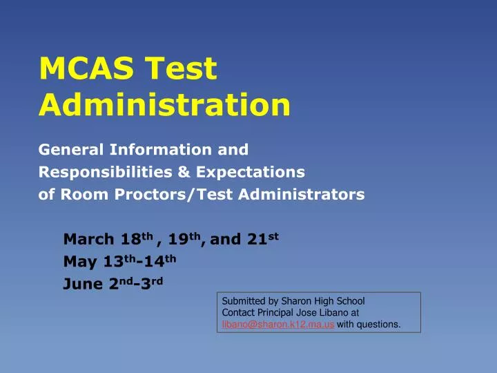 PPT - MCAS Test Administration PowerPoint Presentation, free download ...