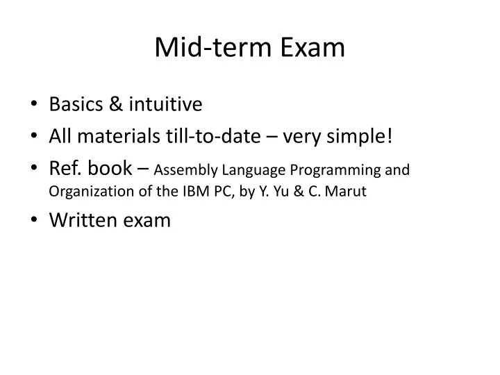 PPT - Mid-term Exam PowerPoint Presentation, free download - ID:1903848