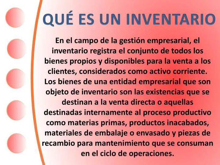 PPT - QUÉ ES UN INVENTARIO PowerPoint Presentation, free download - ID ...